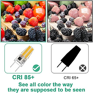 DUMILOO 12-Pack G8 LED Bulb Dimmable, 120V 20W 25W T4 JCD Type Bi-Pin Halogen Replacement for Under Cabinet Puck Lighting, Warm White 3000K