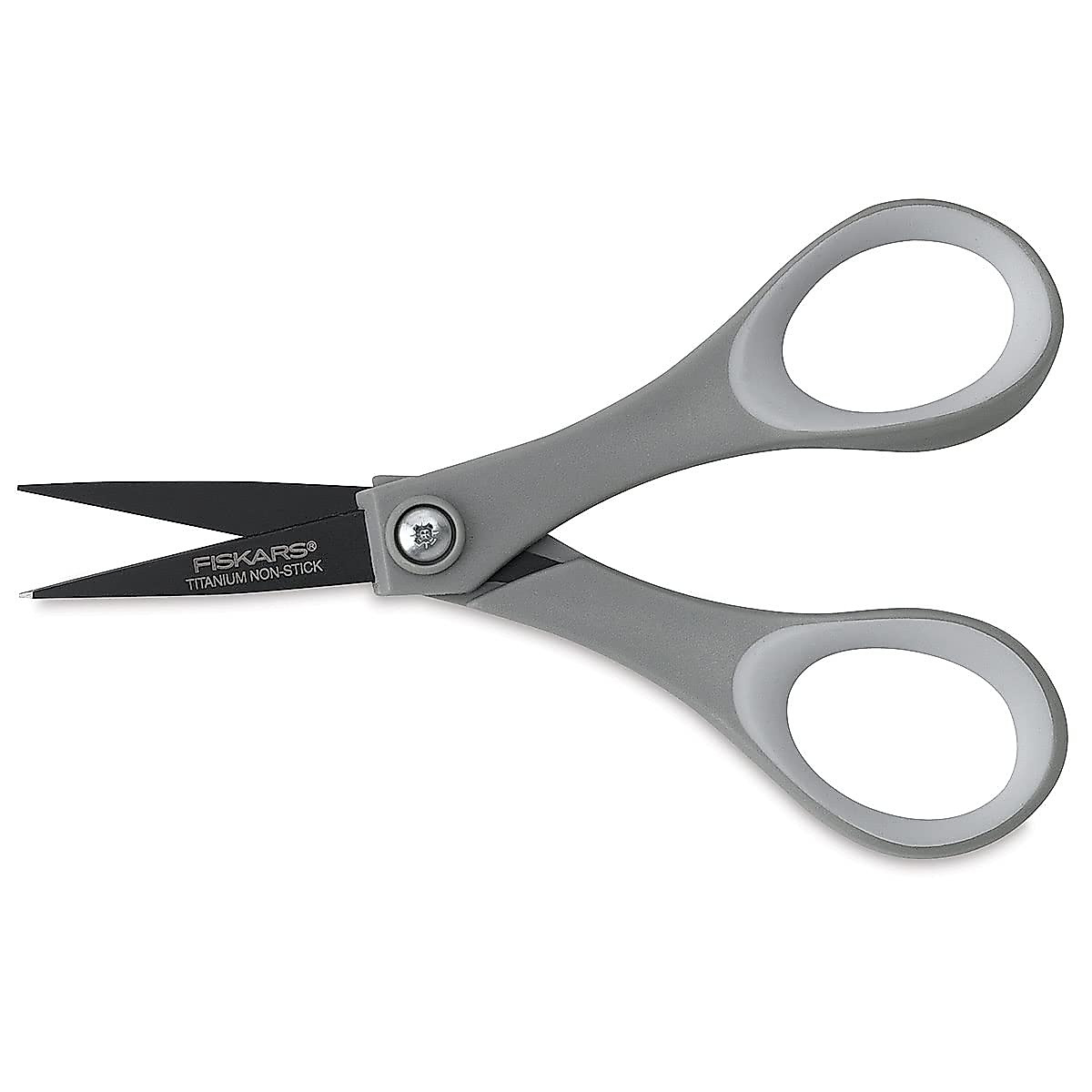 Fiskars 154110-1001 Non-stick Titanium Softgrip Detail Scissors, 5 Inch , Grey