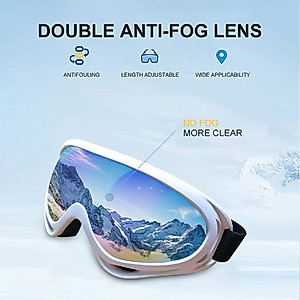 Histure Ski Snowboard Goggles UV Protection Anti Fog Snow Goggles for Men Women Youth
