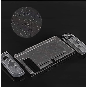 BelugaDesign Glitter Clear Switch Case | Shell Compatible with Nintendo Switch Standard | Dockable Crystal Protective Cover (White Clear)