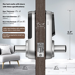 Sifely Smart Lock, Keyless Entry Door Lock, Smart Door Lock, Door Lock with Keypad, Smart Lock Front Door, Fingerprint Door Lock, Smart Lock with Handle, Digital Door Lock, Keypad Door Lock (Silver)