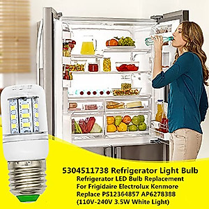 Sigely KEI D34L Refrigerator Bulb Replacement for Frigidaire 5304511738 LED Refrigerator Light Bulb Replace PS12364857 AP6278388 4584444 (110V-240V 3.5W White Light) 2 Pack
