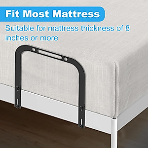 Mattress Retainer Bar, Extra Tall Mattress Slide Stopper for Metal Frame Mattress Holder Gripper to Keep Mattress from Sliding (2 Mattress Holders+1 Bedside Caddy)