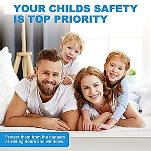 Sliding Door Lock for Child Safety - Sliding Closet Door Lock -sliding door baby and Pets proof- No Drill Tools Needed - 2 pack Perfect for Sliding Windows, Patios Doors, Closet Doors,Cabinet Doors