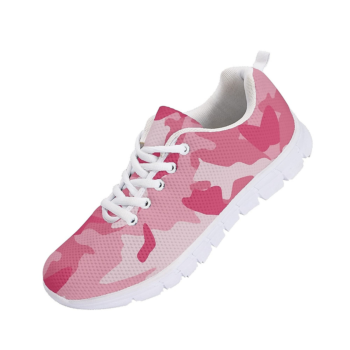 TOADDMOS Pink Camo Athletic Tennis Shoes for Women Lightweight Breathable Mesh Running Shoes Walking Jogging Sport Sneakers