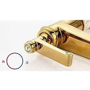 Faucet Deck Mounted Brass and Ceramic Faucet Bathroom Basin Faucet Mixer Tap Gold Sink Faucet Bath Basin Sink Faucet,Kitchen faucets