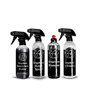 Adam's Graphene Ceramic Spray Coating, Graphene Tire Shine, Graphene Detail Spray, & Graphene Shampoo Bundle