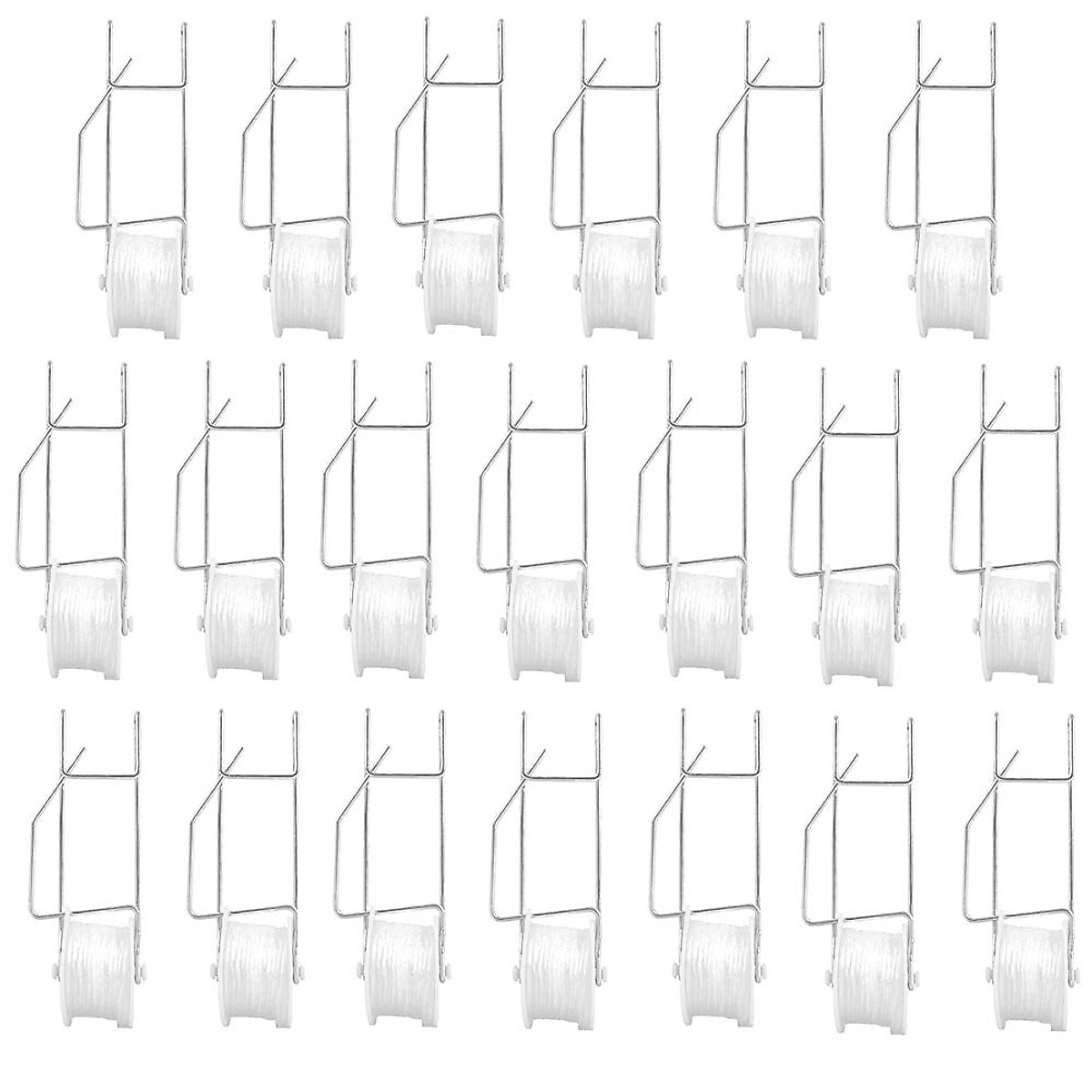 Bandelt 20 Pack Tomato Trellis Roller Hooks with 15M Twine for Tomato,Plant, Greenhouse,Flower Vine Twine Crop Trellis Kit Plant Roller Hook