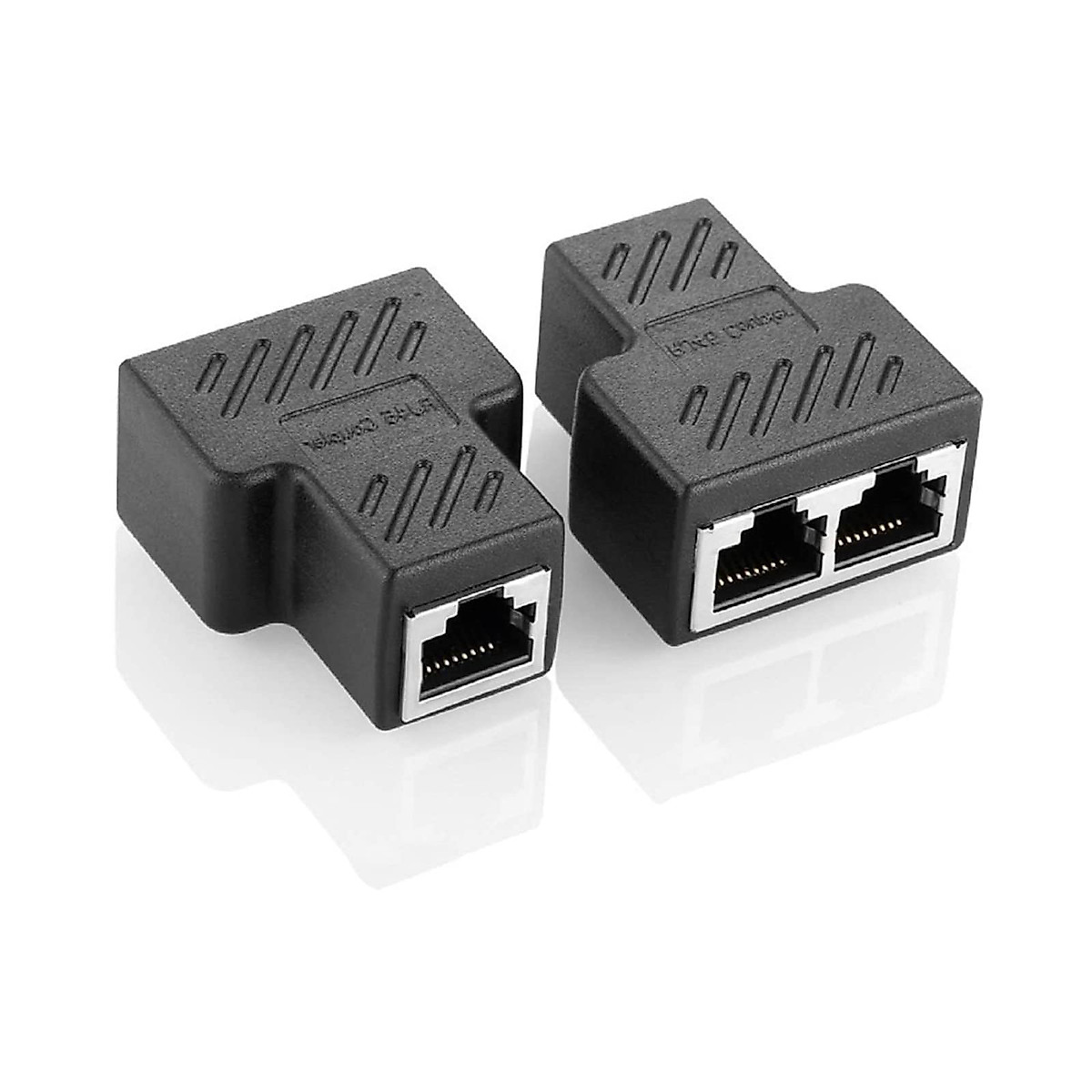 RJ45 Ethernet Splitter, 1 to 2 Ethernet Extender Connector Female to 2 Female 8P8C Extender Plug LAN Couple Network Splitter for Cat5 Cat5e Cat6 Cat6e Cat7 Cable. (1 Pair - Ethernet Splitter)