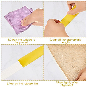 3 Rolls Double Sided Tape Heavy Duty, 0.59/1.18/2 Inch x 66 ft (20m) Clear Fiberglass Mesh Strong Wall Adhesive Tape, Removable Sticky Waterproof Two Sided Mounting Tape for Carpet, Wall, Craft