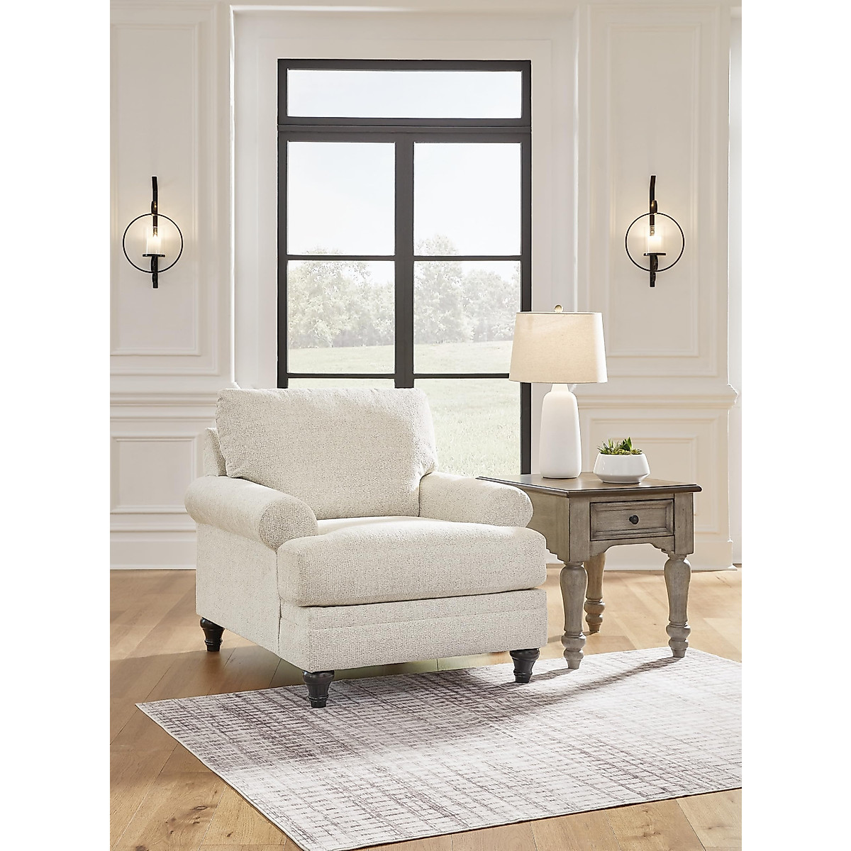 Signature Design by Ashley Valerani Classic Upholstered Chair, Beige