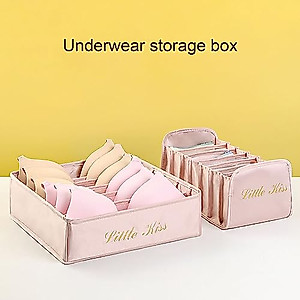 degtnb Underwear Drawer Organizer, Socks Organizer Multi Compartments Large Capacity Fabric Foldable Divided Clothes Container Case Home Supplies