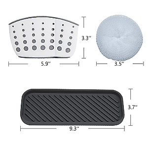 Kmass Kmax 6pack Kitchen Sink Suction Sponge Holder and silicone sponge holder with 2 nylon dish scoring pads bathroom Kitchen Soap Tray for Dish Scrubber sink caddy Organizer Sponge for Kitchen Sink