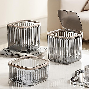 Tomonobu Mini Trash Can with Lid, Small Desktop Trash Can,Removable Small Garbage Can， Ultimate Mini Desktop Storage Box, Tiny Trash Can for Car, Bathroom, Kitchen or Bedroom
