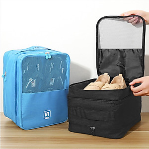 IMCUZUR Shoe Bag for Travel, Shoes Packing Organizer Bag for Women and Men, Holds Shoes up to Size 13 (Black)