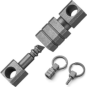 TISUR Titanium Quick Release Keychain,Pull Apart Detachable Key Chain,Swivel Clasps for Jewelry Necklace Bracelet Making,EDC Multitool for Men Women (Matte quick release keychain)