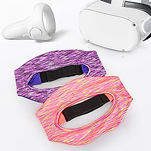 AIXOTO VR Accessories Eye Masks Face Cover Breathable Adjustable Elastic Belt Design Absorb Sweat Band VR Workout for Oculus/Mate Quest 2/Oculus Rifts 2/HTC Vive Pro 2/Oculus Go Quest 2 (2pcs)