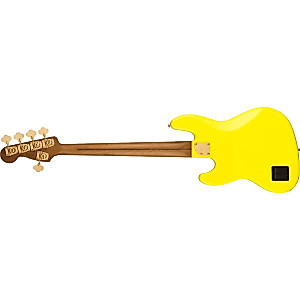 Fender MonoNeon 5-String Jazz Bass, Neon Yellow, Maple Fingerboard