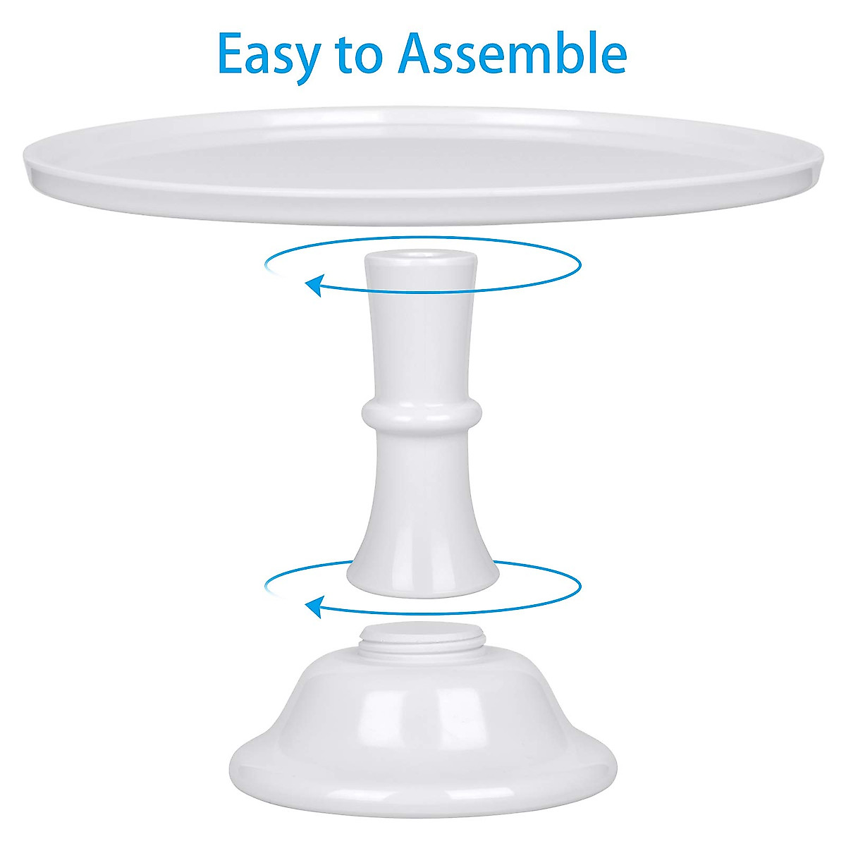 KLASKWARE Round Cake Stand 11" Melamine Cake Display Stand Dessert Cupcake Display Tray for Graduation,Wedding,Birthday,Party,Baby Shower,Anniversary,Ceremony,Christmas (White