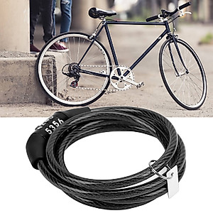 BuyWeek Bike Lock Cable, 4 Digit Bicycle Combination Lock Prevent Theft Bicycle Safety Lock for Mountain Bike Road Bike