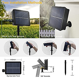 Ollny Solar Christmas Lights, Solar Star String Lights 50LED 25FT Warm White & Multicolor Outdoor Patio Lights, with Remote 11Modes Memory Waterproof Timer for Christmas Garden Fence Yard Decorations