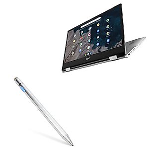 BoxWave Stylus Pen Compatible with Acer Chromebook Spin 513 (CP513-1H) - AccuPoint Active Stylus, Electronic Stylus with Ultra Fine Tip - Metallic Silver