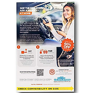 Simple Key Programmer Bundle with Key(s) & Cable - Designed for Ford, Lincoln, Mercury, Mazda Vehicles: Program Key Yourself (1 Key, 4 Button Key: Trunk Release, Lock, Unlock, Panic)