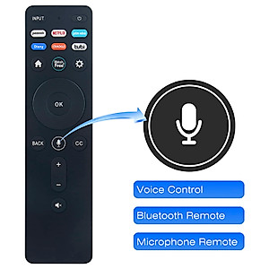 XRT260 Replace Smart Voice Remote Control fit for Vizio TV V505-J01 M50Q7-J01 V555-J01 M55Q7-J01 M65Q7-J01 P65Q9-J01 M75Q6-J03 with 6 Shortcut App Key Button