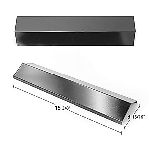 Hongso Grill Heat Plates for Brinkmann 810-3660-S, 810-2511-S, 810-2512-S, 810-8411-5, Pro Series 8300, Heat Shield for Uniflame, Backyard Grill, 15 3/8 inch Porcelain Steel Flame Tamer 4-Pack