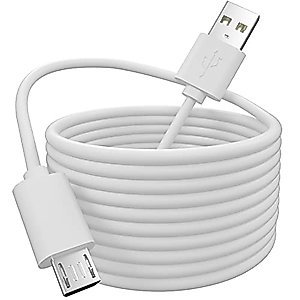 20FT Long USB Power Extension Cable for WyzeCam,WyzeCam Pan,YI Camera,NestCam Indoor,Netvue,KasaCam Indoor,Furbo Dog,Blink,Cloud Cam,USB to Micro USB Charging Charger Cord for Security Camera