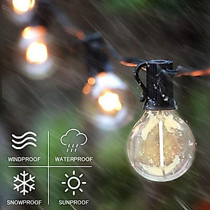 SUNTHIN 25 Pack G40 LED Bulbs, 1W LED Bulbs with E12 Base, 5 Watt Incandescent Bulbs Equivalent, Warm White 2700K, Replacement Bulbs for Globe String Lights, Indoor & Outdoor Use