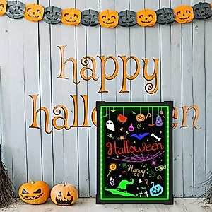 Woodsam LED Message Board- 28" X 20" Inches Erasable Writing Drawing Neon Sign with 8 Colorful Markers - Perfect for Children, Back to School, Home, Office, Restaurants, Bar, Holiday Celebration Gift