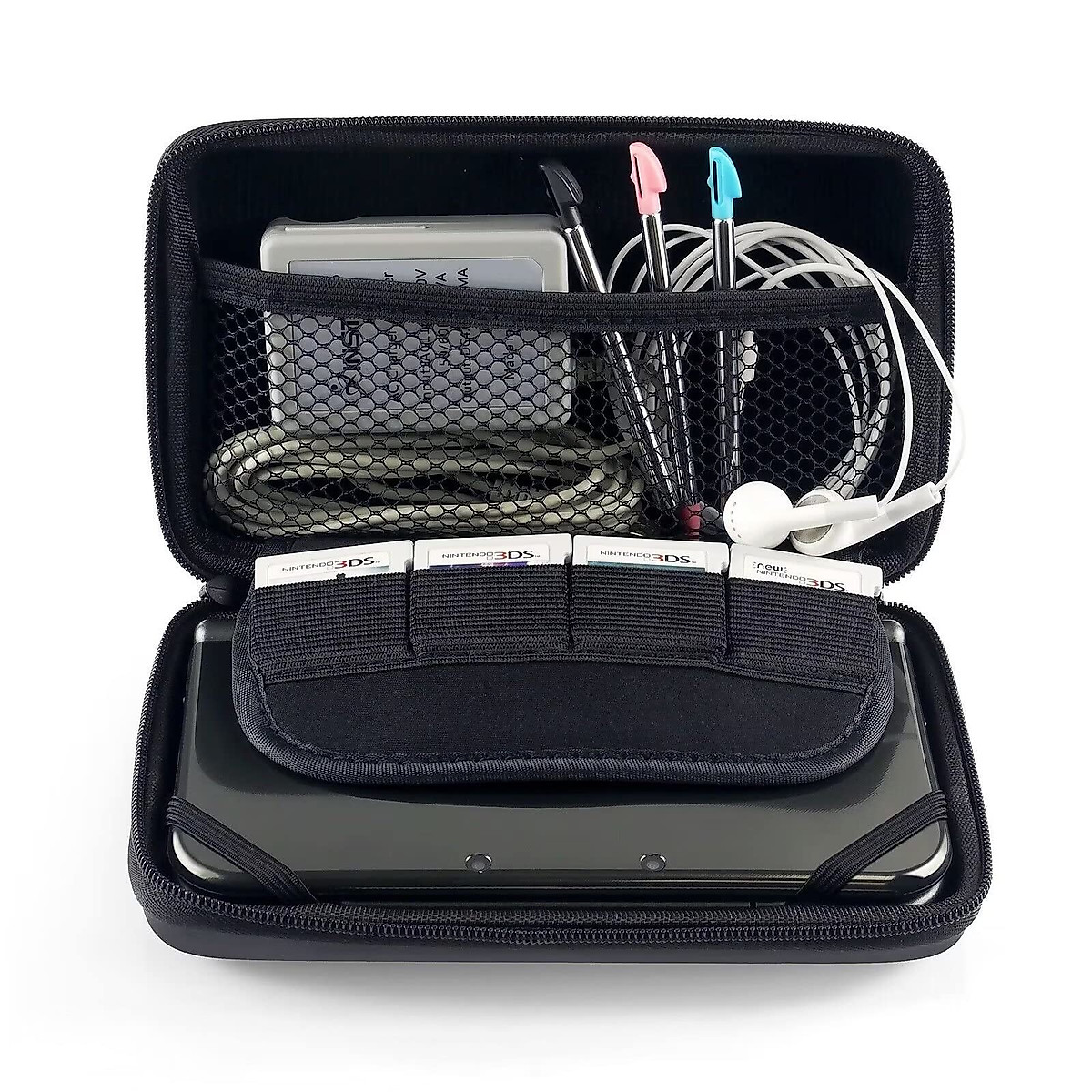 Portable Black Carrying Travel Case Zipper Bag Hard Box Suitable for Nintendo New 3DS XL /3DS LL /3DS XL,Lightweight Design