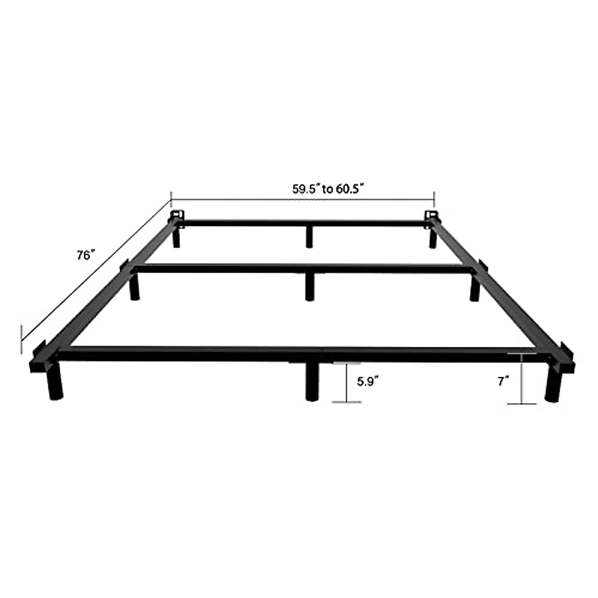 AMOBRO Bed Frame Queen Size, Easy Assembly Metal Queen Bed Frame for Boxspring and Mattress, 7 Inchs Heavy Duty 9 Legs Support Base Tool-Free