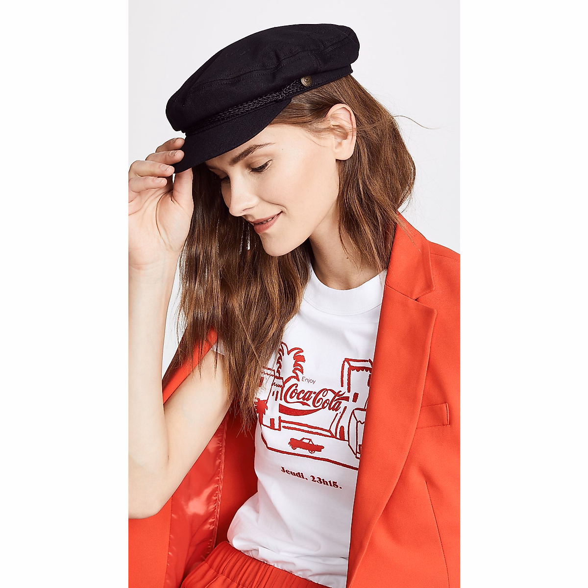 Brixton mens Fiddler Greek Fisherman Hat Newsie Cap, Black, X-Small US