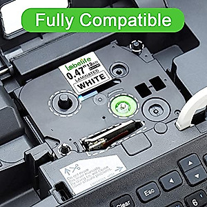 Compatible Label Tape Replacement for Brother Ptouch TZe-231 Label Tapes Bundle with Replacement TZe Label Tape Multicolor, 0.47" x 26.2', Black on White/Clear/Red/Blue/Yellow/Green (Total 12-Pack)