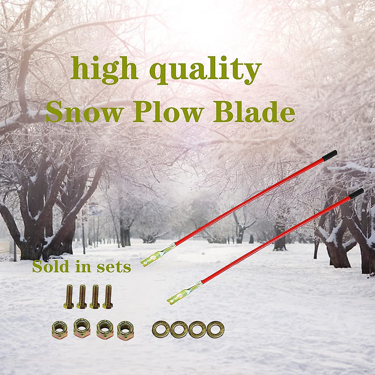 SEASAIL Snow Plow Blade Guides 27'' Extended Markers with Accessories Fit for Boss Blizzard SNO-Way Western Snow plows 62265 Red Eye Catching