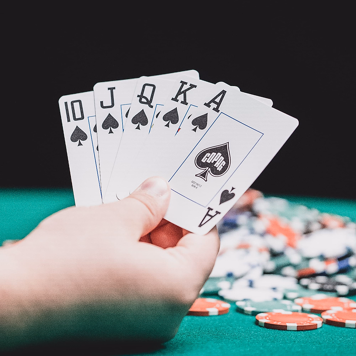 Copag 1546 Design 100% Plastic Playing Cards, Poker Size (Standard) Black/Gold (Jumbo Index, 1 Set)