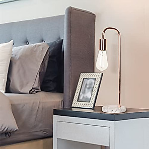 Catalina 20458-001 Modern Minimalist Sleek Faux Marble Table Lamp, 19", Rose Gold