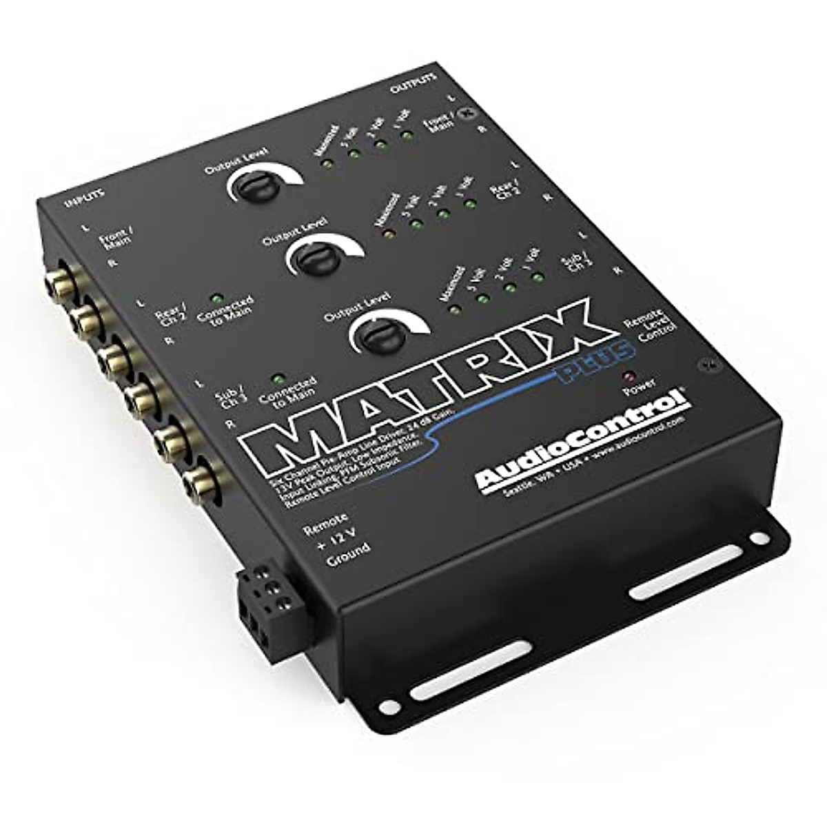 AudioControl Matrix Plus Black Six Channel Line Driver with Remote Level Control Input