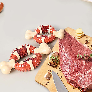 Ozeau Bone Dog Chew Toy Ergonomic Power Chew Dog Improves Dental Hygiene for Aggressive Chewers Pets