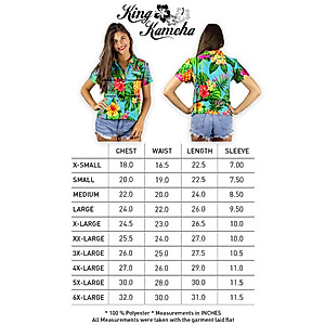 KING KAMEHA Women's Summer-Party-Blouses-Shirts Short-Sleeve, Pineapple, Turquoise, L