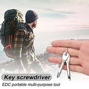 Mesee 8 Pieces Pocket Keychain Screwdrivers, Key Chain Flathead & Phillips Screwdriver Set Portable Mini Screwdriver Repairing Tool with Keyring - Black & Silver