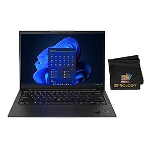 Lenovo ThinkPad X1 Carbon Gen 10 Intel 14", Touchscreen Laptop- 12th Gen Intel Core Windows 11 Pro i7-1270P vPro ,512 GB SSD - 32 GB IPS LPDDR5 5200MHz,Wi-Fi 6 Black + Zipnology Screen Cloth – New