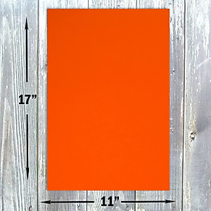 Hamilco Colored Cardstock Paper 11" x 17" Fire Orange Color Card Stock Paper 50 Pack
