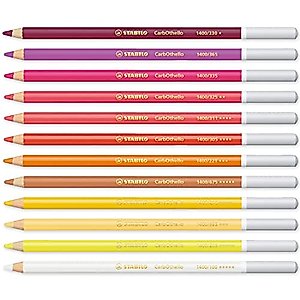 STABILO Chalk-Pastel Pencil CarbOthello - Pack of 12 - Warm Tones