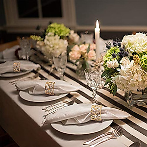 12PCS – Napkin Rings, Gold Napkin Rings Set of 12, Holiday Napkin Holders for Dining, Anniversary, Birthday, Christmas, Easter, Fall, Halloween, Thanksgiving, Party of Table Setting