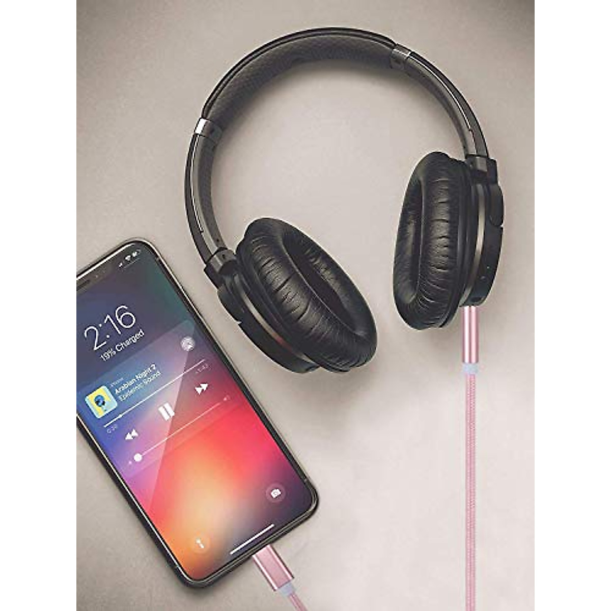 Aux Cord for iPhone, Lightning to 3.5mm Audio Nylon Braided Cable for iPhone 12 11 XS XR X 8 7 6 iPad iPod to Car/Home Stereo/Headphone/Speaker, Apple MFi Certified Headphone Jack Adapter