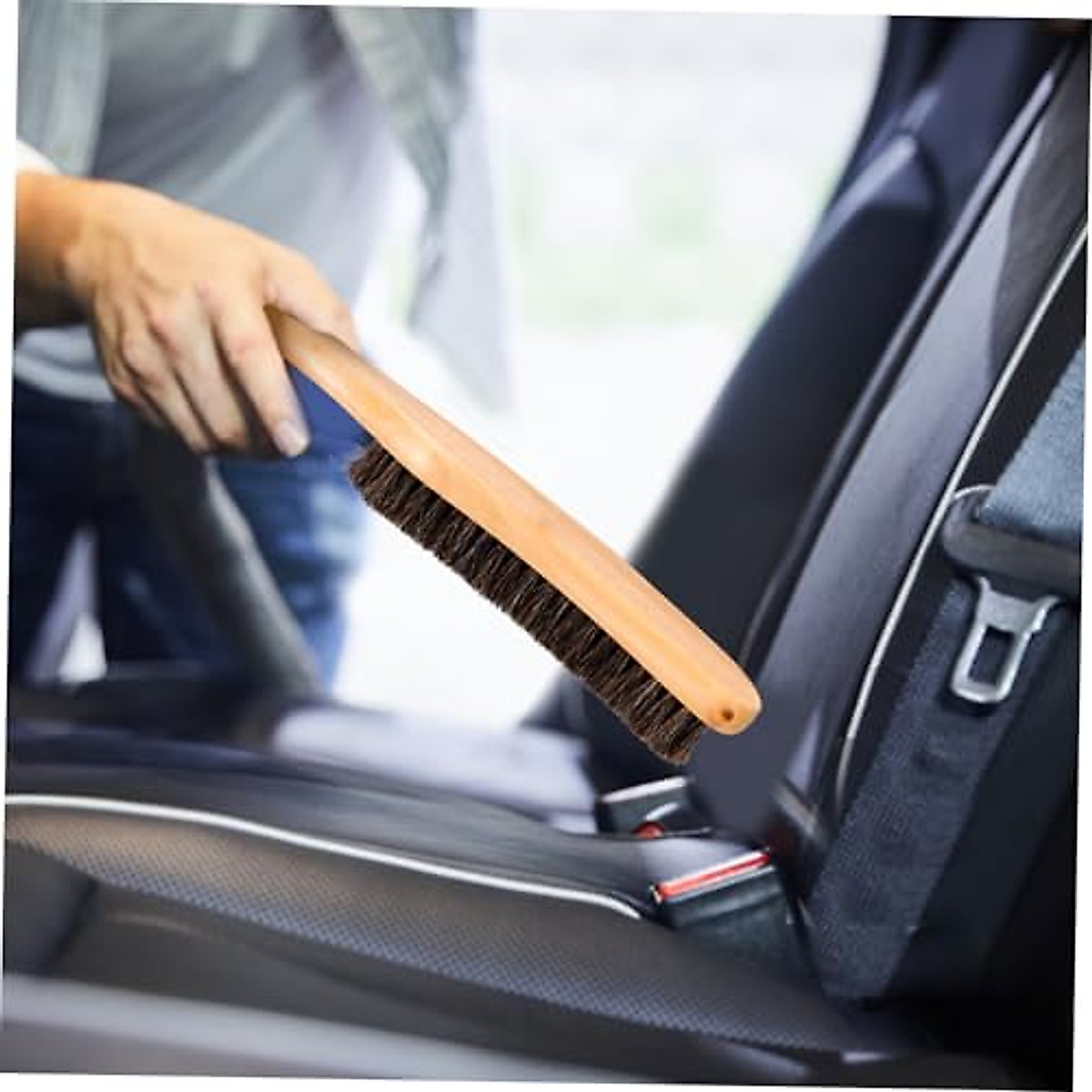 KICHOUSE Dust Brush Cleaning Scrub Brush Whisk Broom Handheld Broom Wooden Handle Cleaning Brush Clothes Brush Hand Broom Hand Brush Upholstery Brush Hat Brush Furniture Brush Horsehair