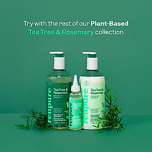 Renpure Plant Based Tea Tree and Rosemary Refresh and Rebalance Shampoo - Soothes Dry Scalp - Delivers Moisture and Shine - Rids Hair of Grime - Dye Free - Recyclable, Pump Bottle Design - 24 fl oz